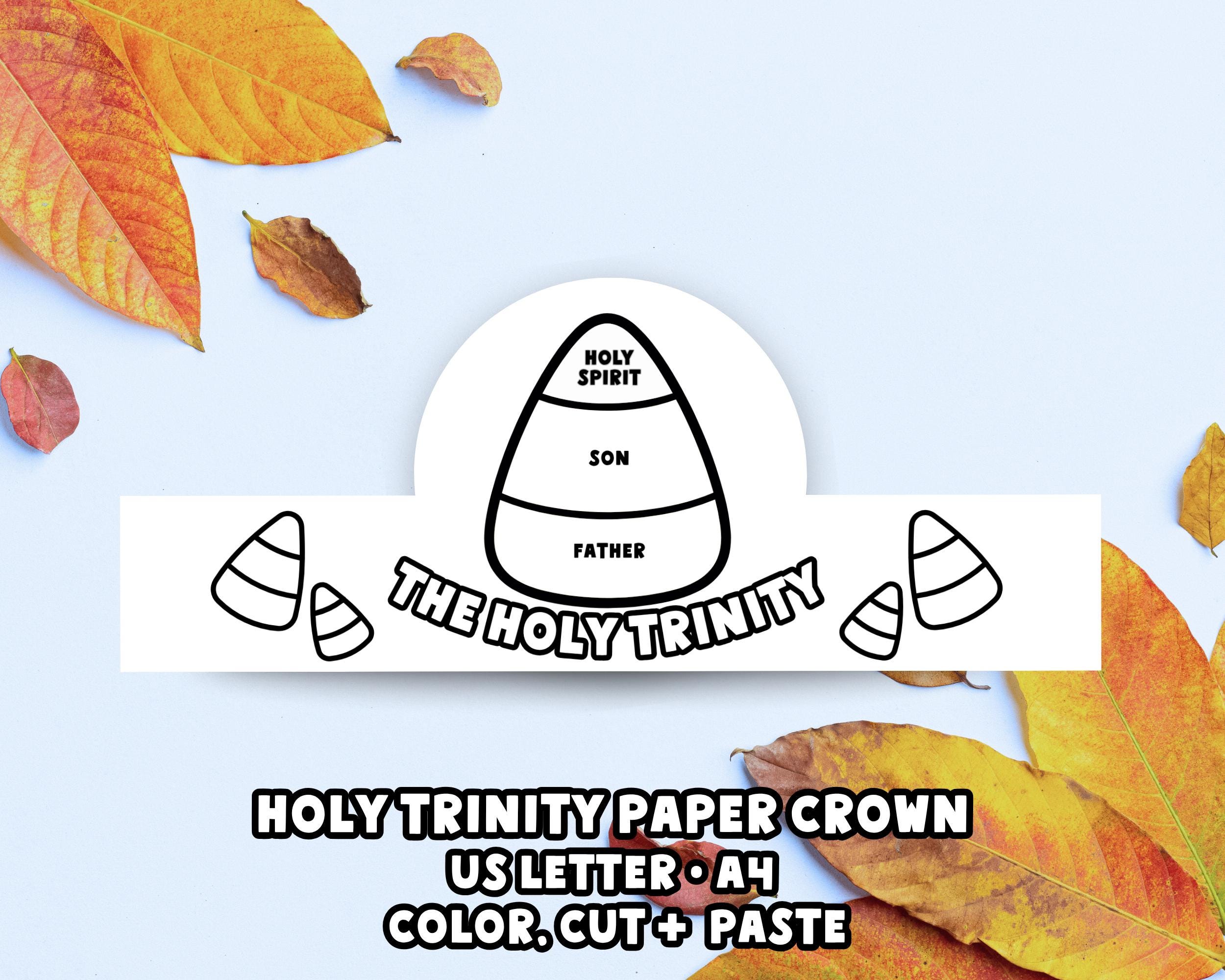 Christian Halloween Craft: Candy Corn Holy Trinity Paper Headband Crown ...
