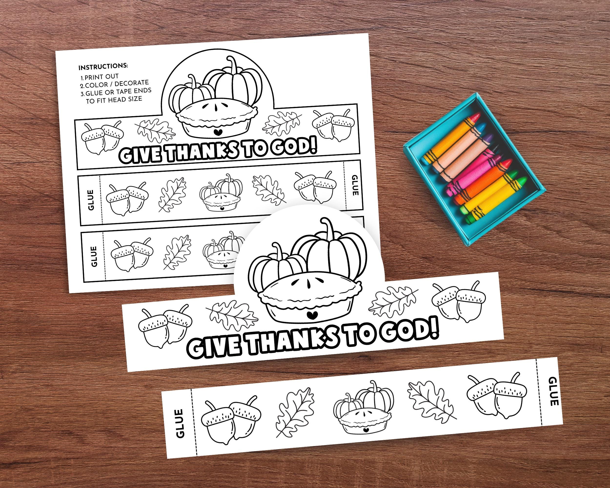 Sunday School Thanksgiving Craft: Give Thanks to God Paper Crown ...