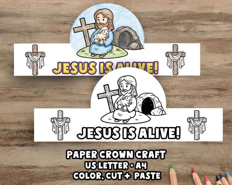 Jesus is Alive Easter Sunday School Craft: He is Risen Jesus ...