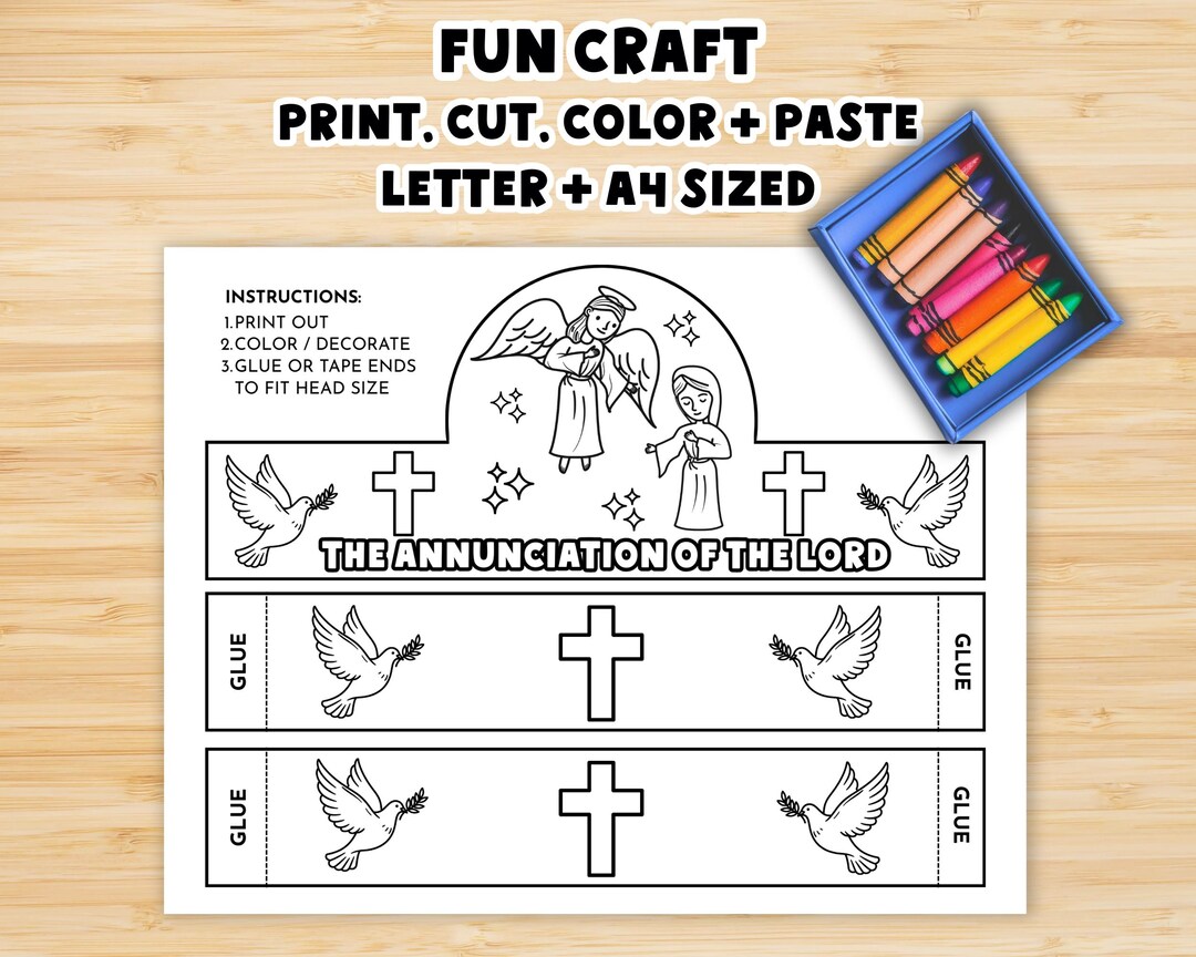 Archangel Gabriel & Virgin Mary Sunday School Craft: Annunciation of ...
