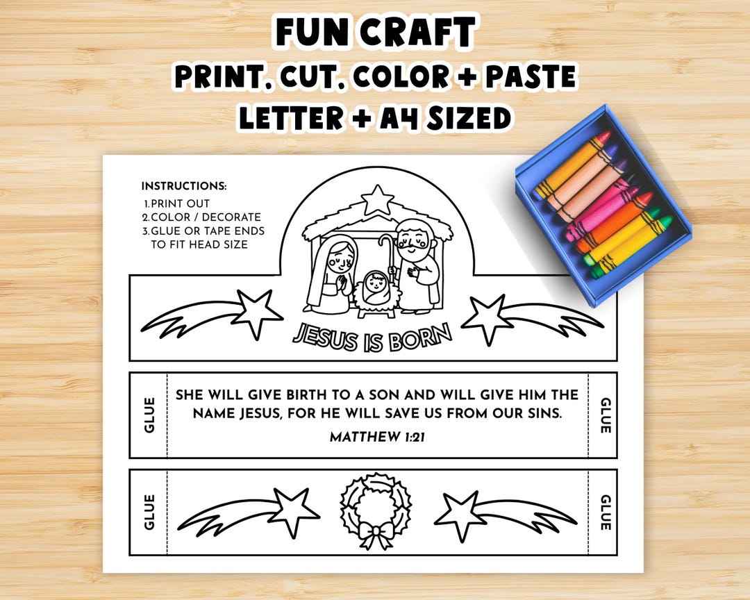 Christmas Bible Craft: Jesus is Born Manger Scene Craft, Sunday School ...