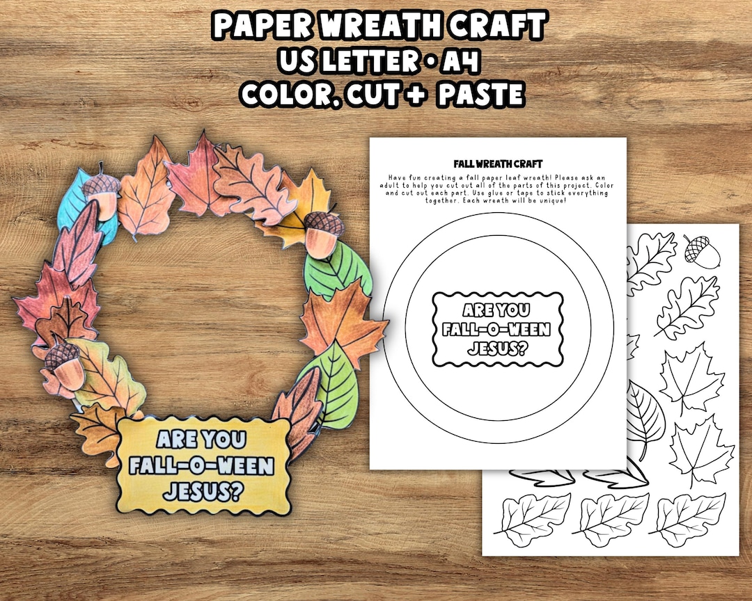 Are You Fall-o-ween Jesus?: Paper Leaf Wreath Craft, Bible Study ...