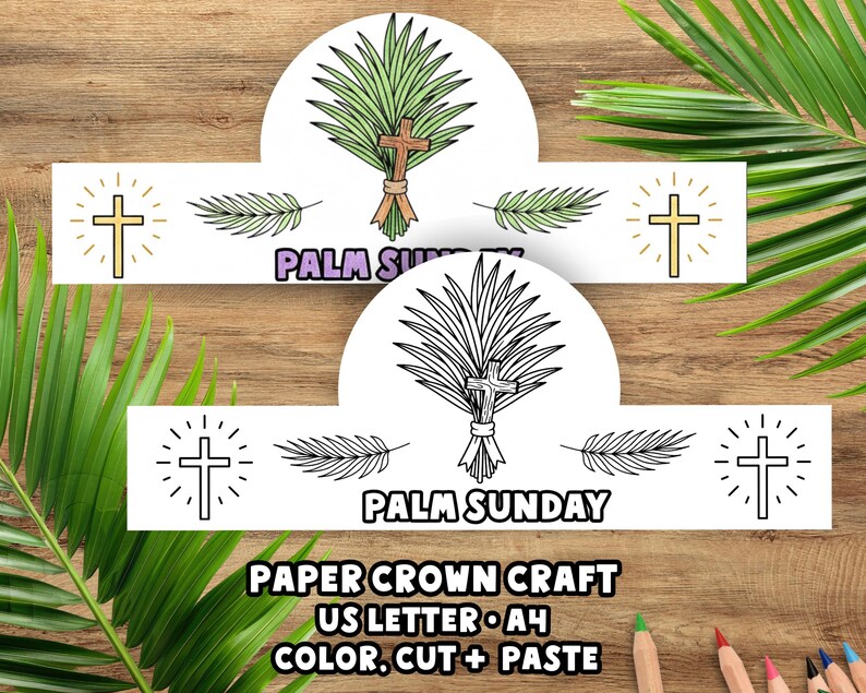 Holy Week Palm Sunday School Craft: Palm Sunday Coloring Lesson ...
