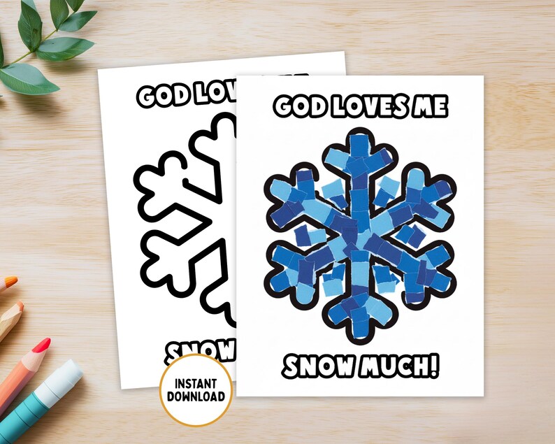 Winter Bible Craft: Sunday School Snowflake Torn Paper Activity, God ...