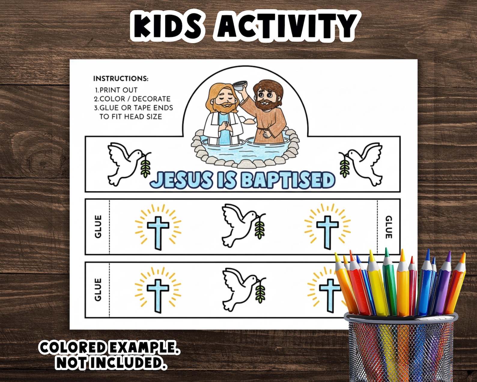 Jesus Baptism Craft: Baptism of the Lord Sunday School Activity, Jesus ...