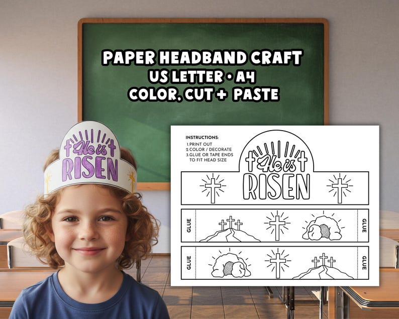 He is Risen Easter Sunday School Craft: Jesus Resurrection Coloring ...