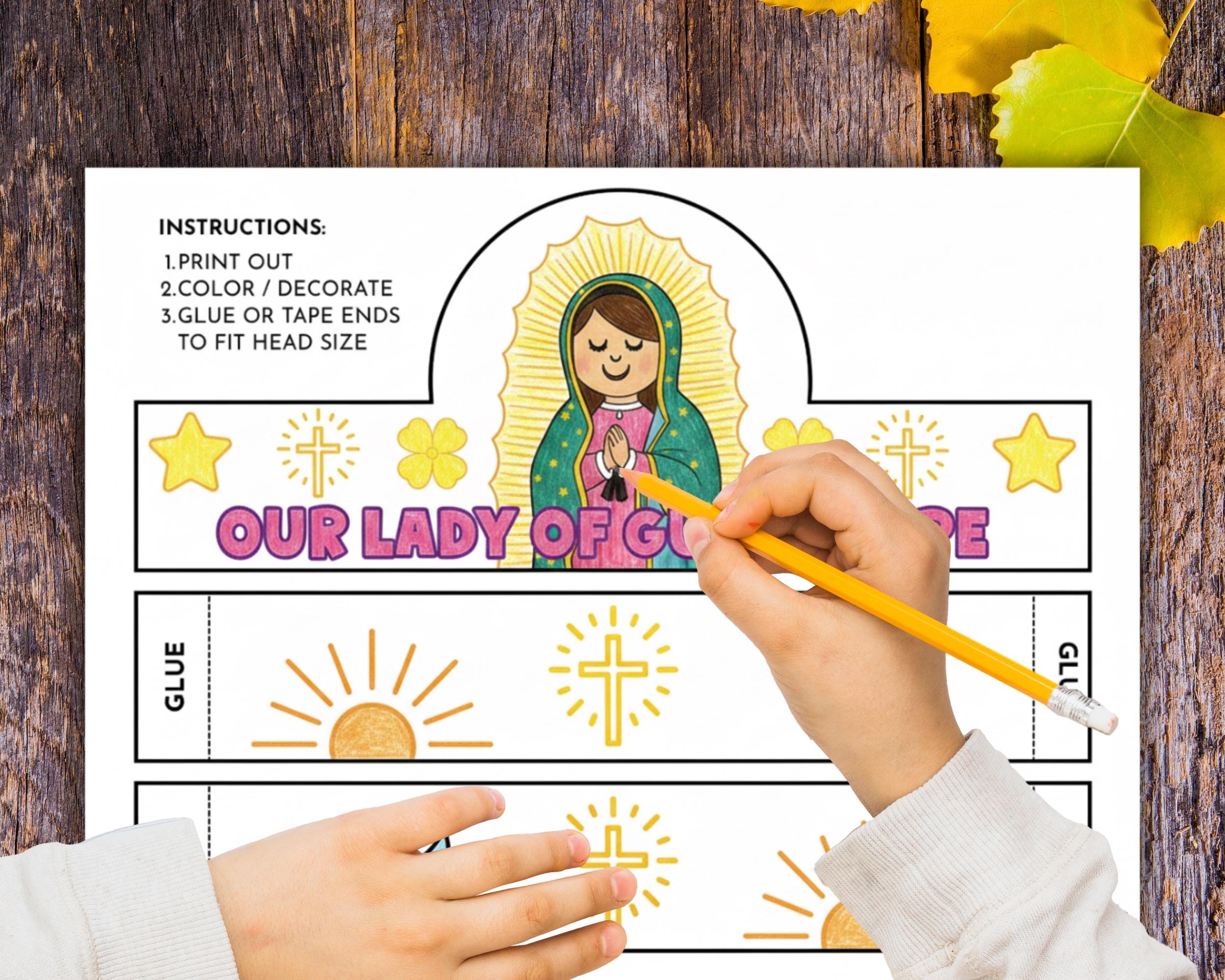 Our Lady of Guadalupe Day Craft: Sunday School Paper Crown Headband ...