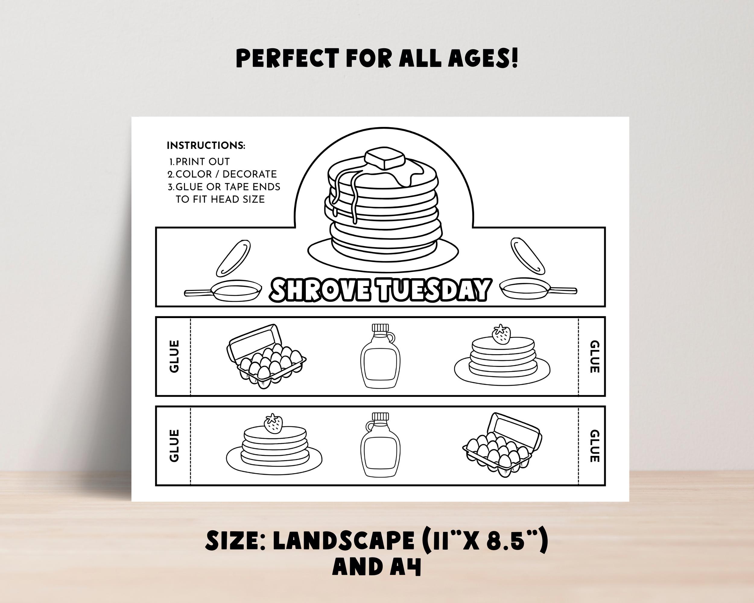 Pancake Day Craft: Paper Crown Headband Pancake Tuesday, Mardi Gras ...