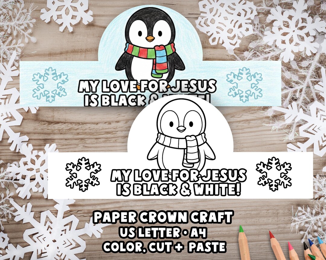 Winter Bible Craft: Snowflake Coloring Paper Crown Headband, Bible ...