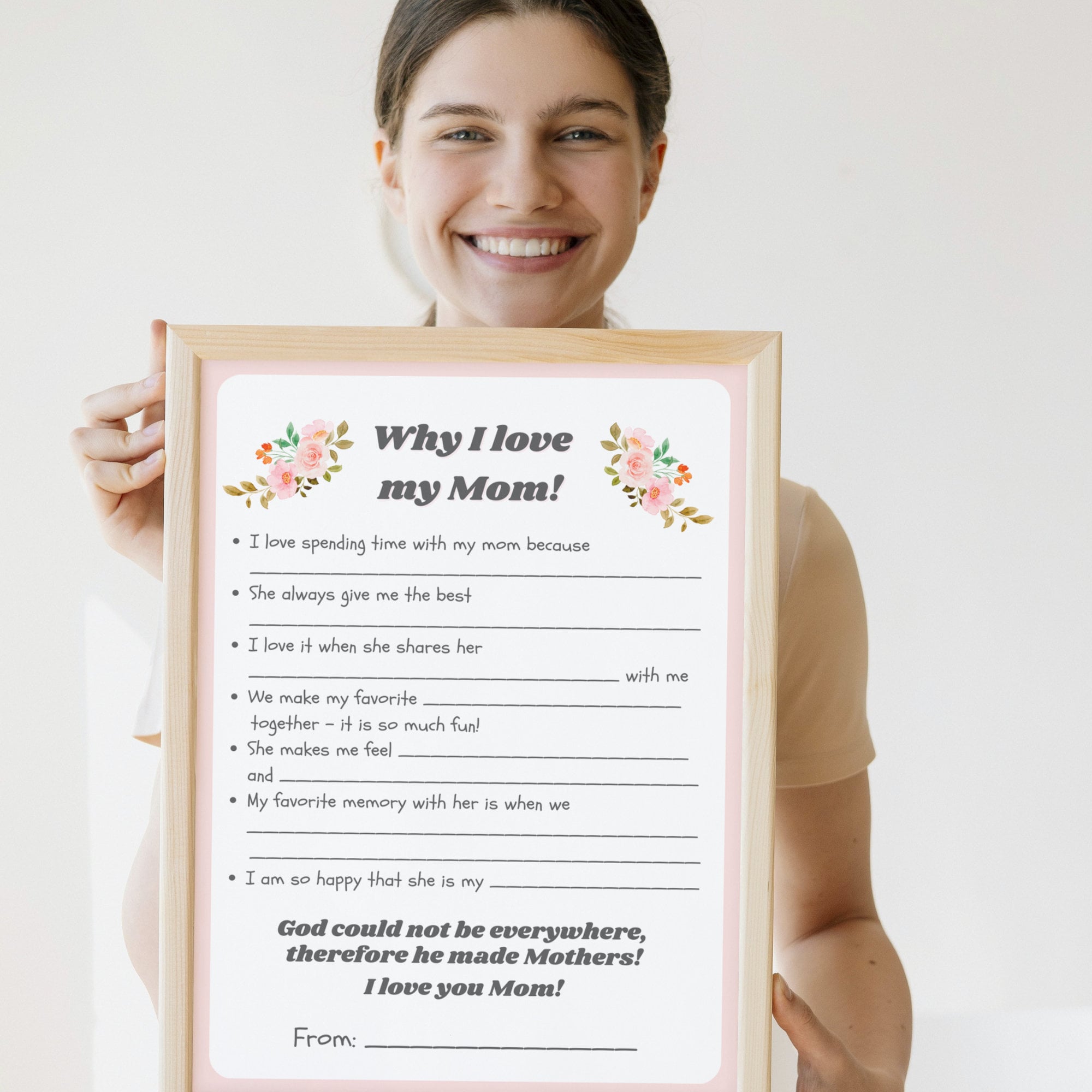 Mothers Day Sunday School Craft, Why I Love My Mom Fill in the Blank ...