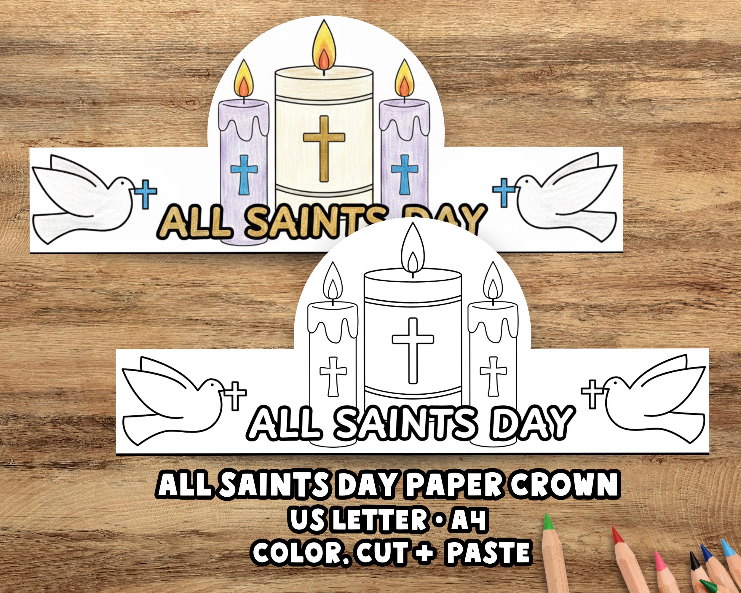 All Saints Day Craft: Sunday School Paper Crown Headband, Bible Study ...