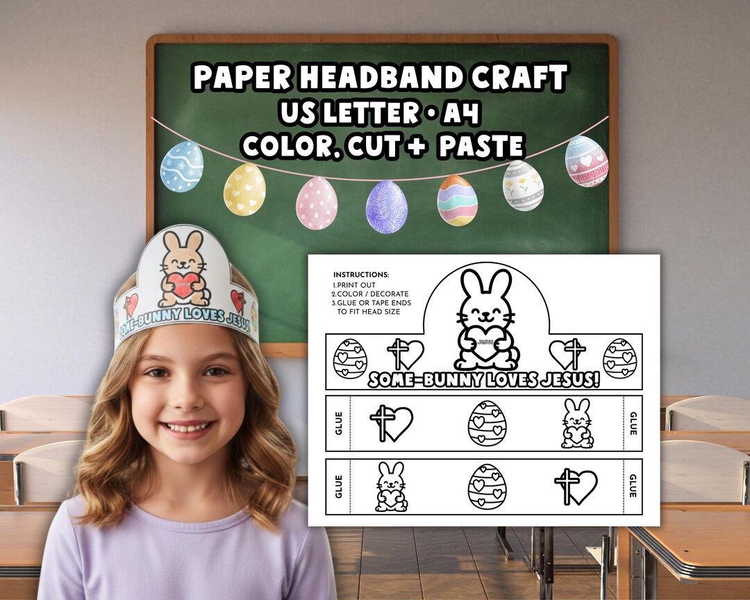 Easter Sunday School Craft Bundle: Some-bunny Loves Jesus Paper Crown ...
