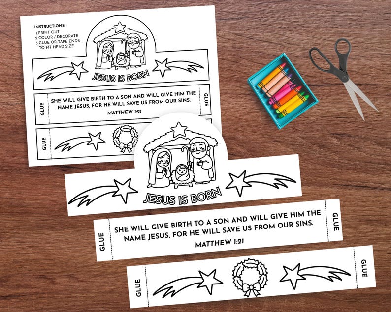 Christmas Bible Craft: Jesus is Born Manger Scene Craft, Sunday School ...