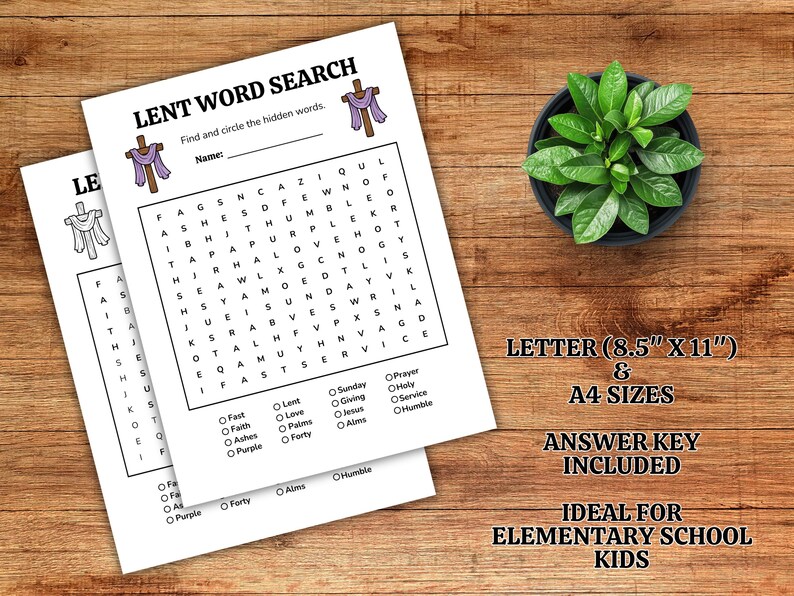Lent Wordsearch Activity: School Lesson, Bible Study, Easter, Jesus ...