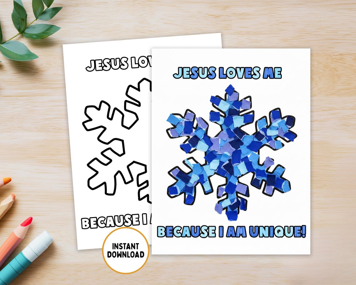 Winter Sunday School Craft: Snowflake Torn Paper Activity, Jesus Love ...