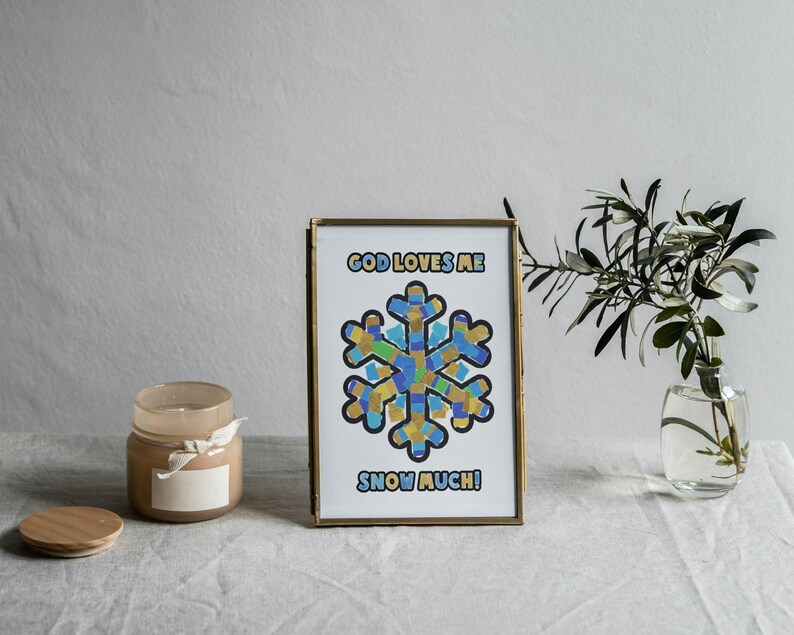 Winter Bible Craft: Sunday School Snowflake Torn Paper Activity, God ...