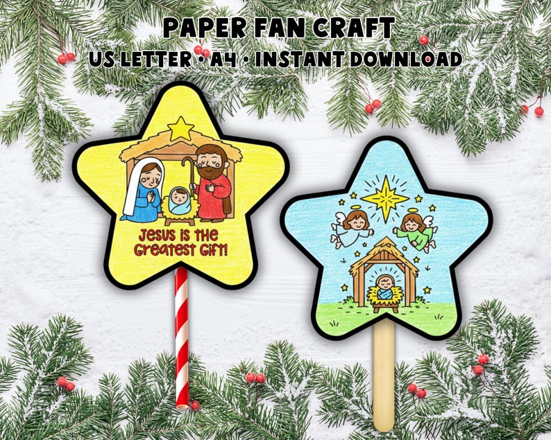 Christmas Sunday School Craft: Jesus is the Greatest Gift Hand Fan ...