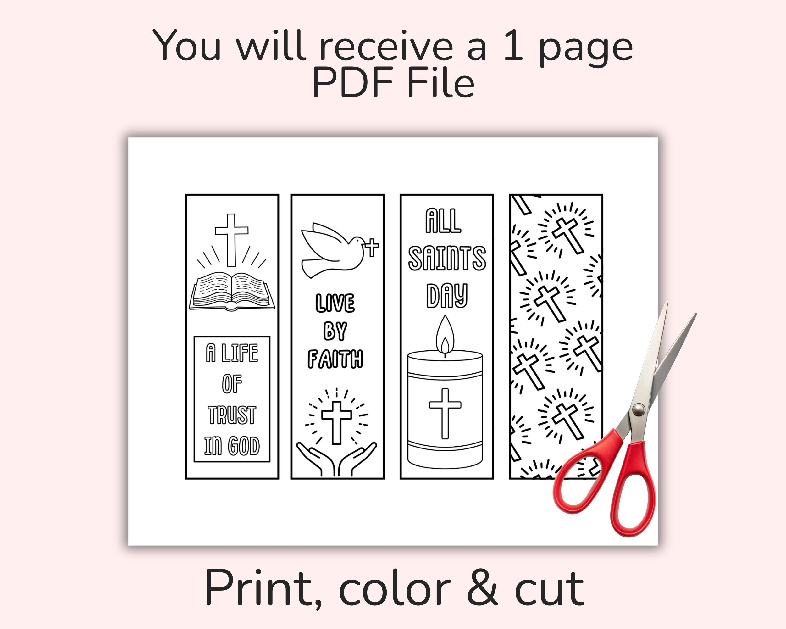 All Saints Day Craft: Sunday School Coloring Bookmark Activity ...