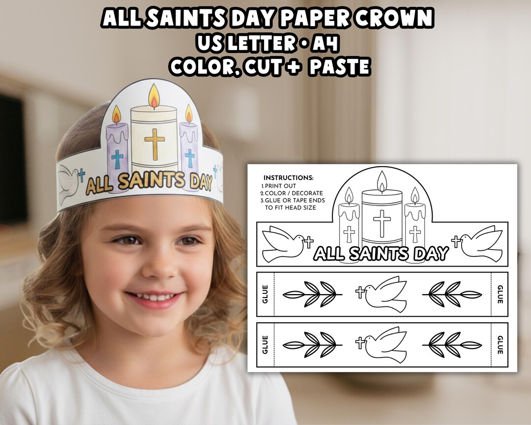 All Saints Day Craft: Sunday School Paper Crown Headband, Bible Study ...