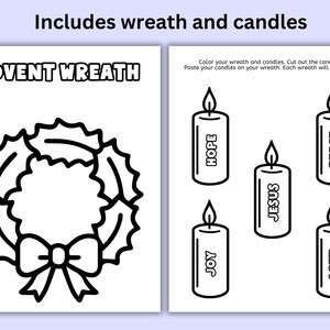 Sunday School Advent Wreath Paper Craft: Advent Bible Craft, Christmas ...