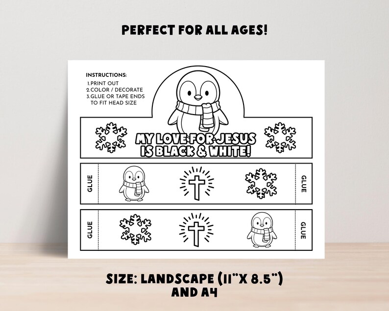 Winter Bible Craft: Snowflake Coloring Paper Crown Headband, Bible ...