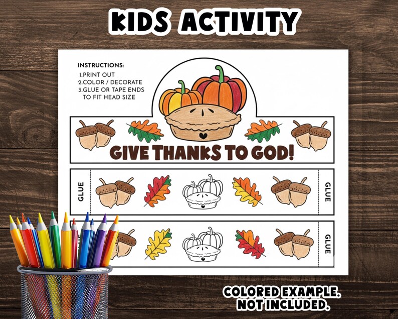 Sunday School Thanksgiving Craft: Give Thanks to God Paper Crown ...