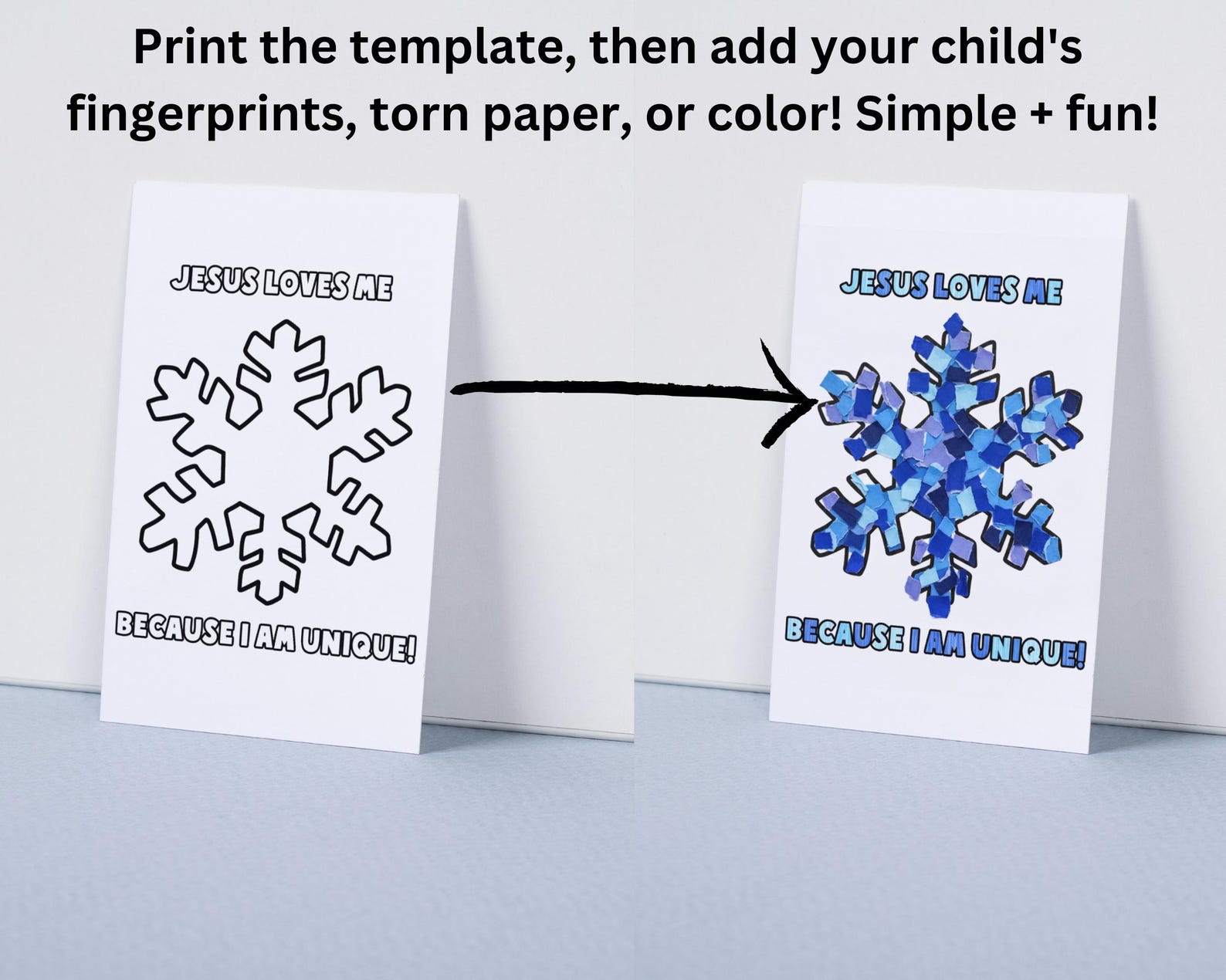 Winter Sunday School Craft: Snowflake Torn Paper Activity, Jesus Love ...