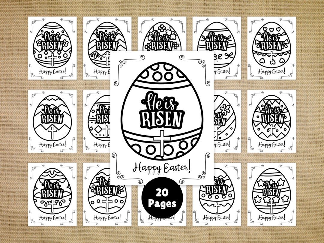 Easter Bible Craft: Sunday School Easter Egg Coloring Activity, He is ...