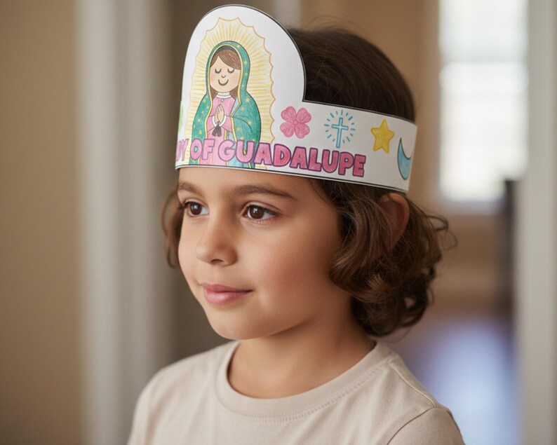 Our Lady of Guadalupe Day Craft: Sunday School Paper Crown Headband ...