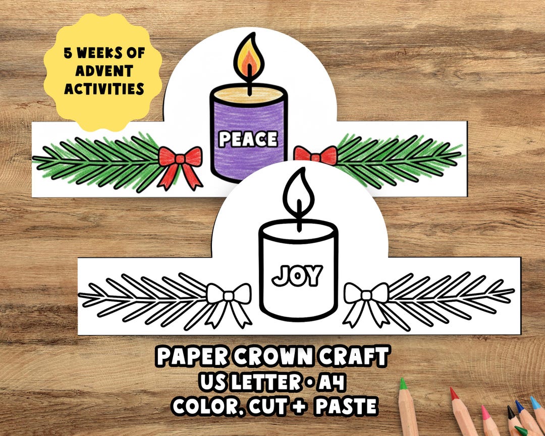 Sunday School Advent Craft: Hope, Love, Peace, Joy, and Jesus Headband ...