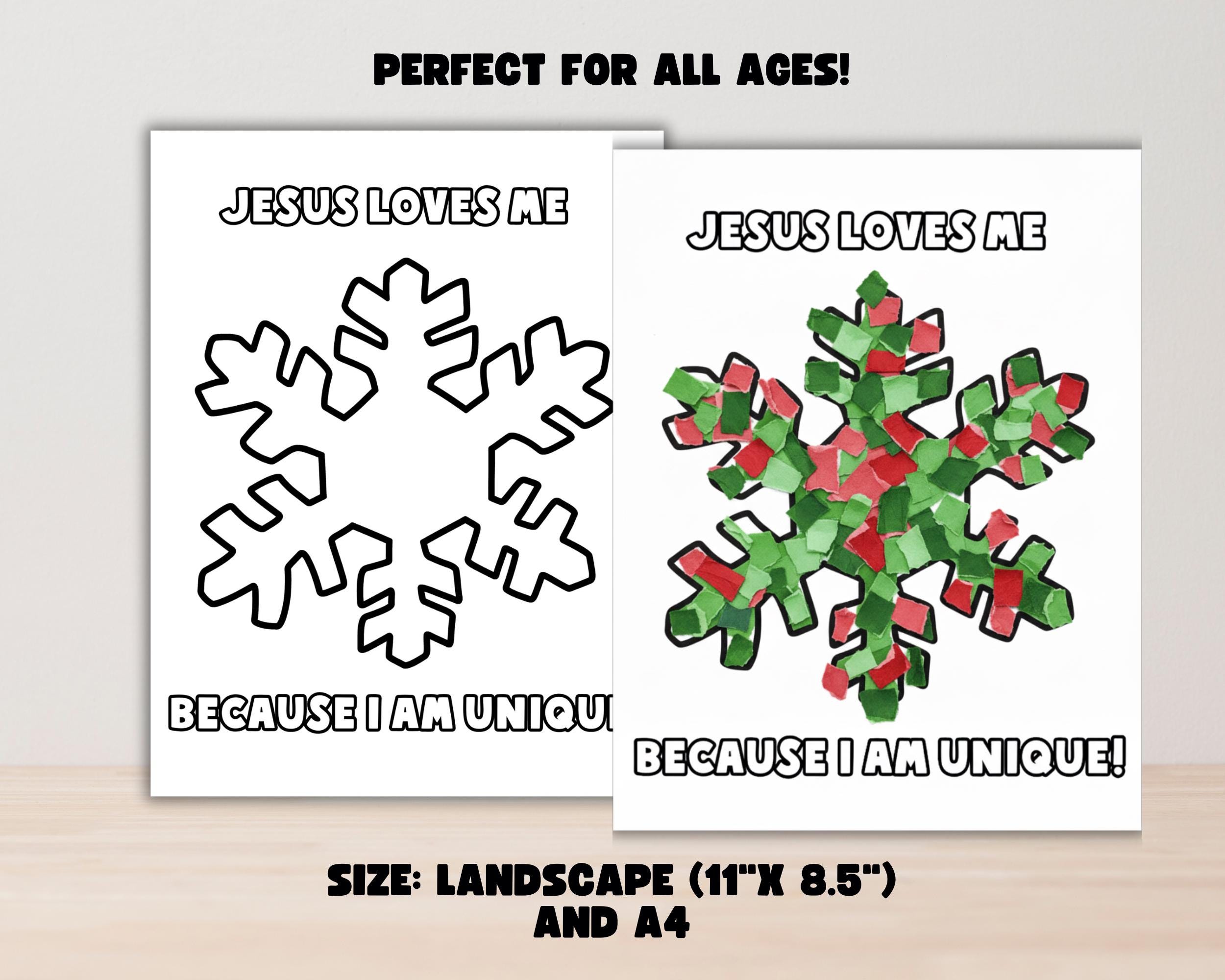 Winter Sunday School Craft: Snowflake Torn Paper Activity, Jesus Love ...