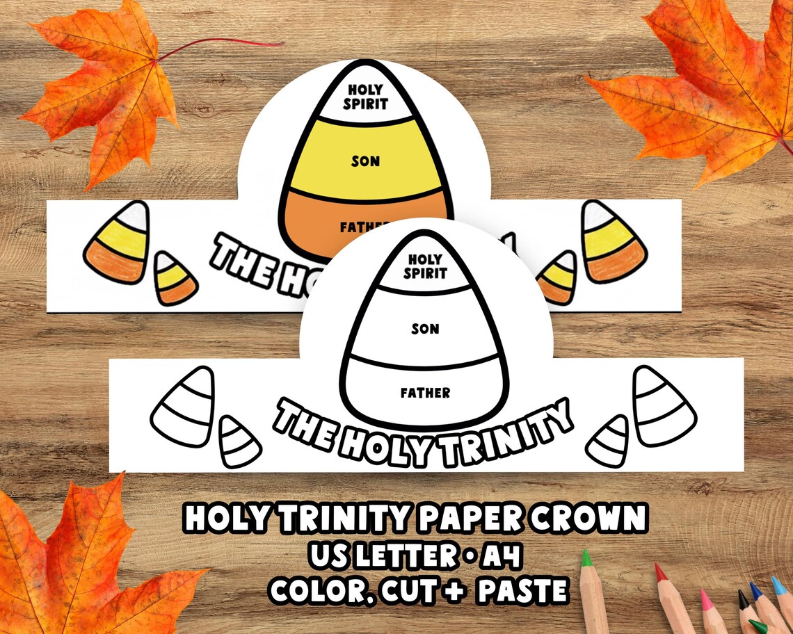 Christian Halloween Craft: Candy Corn Holy Trinity Paper Headband Crown ...