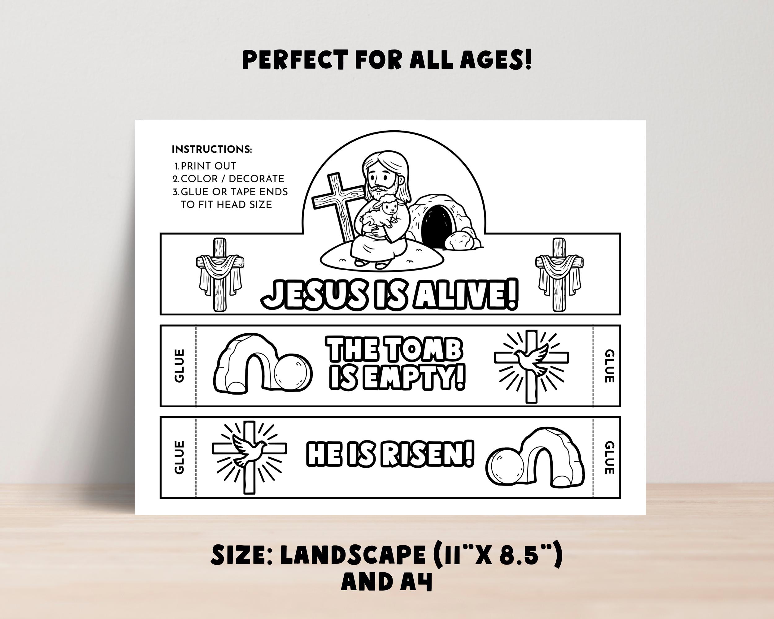 Jesus is Alive Easter Sunday School Craft: He is Risen Jesus ...
