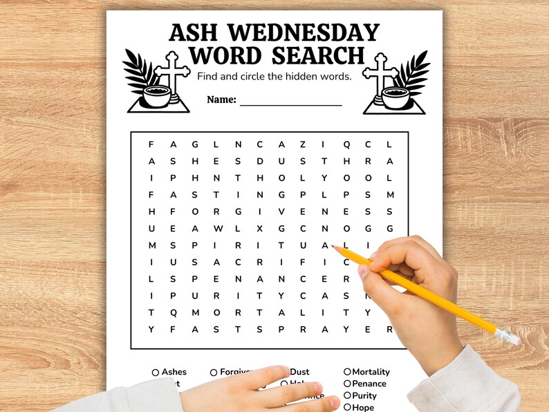 Ash Wednesday Wordsearch Activity: School Lesson, Bible Study, Easter ...