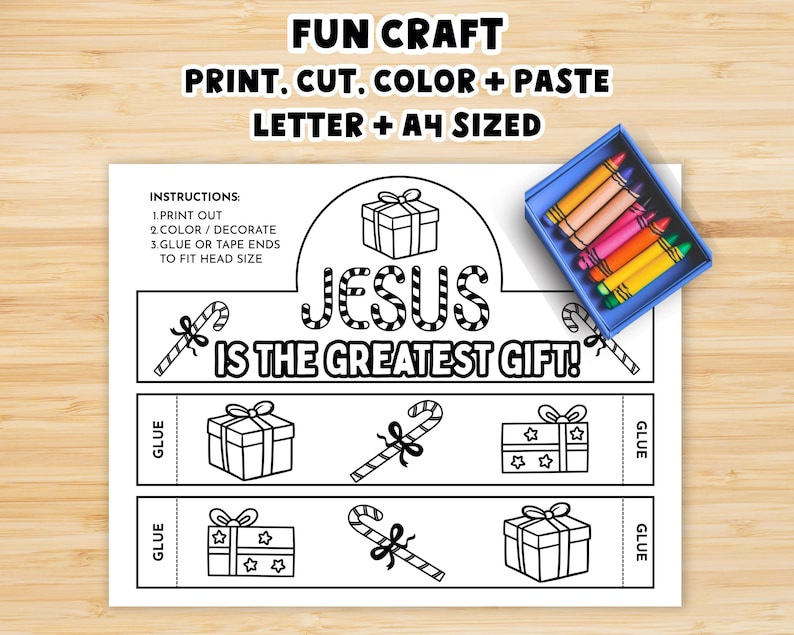 Christmas Sunday School Craft: Jesus is the Greatest Gift, Jesus Birth ...