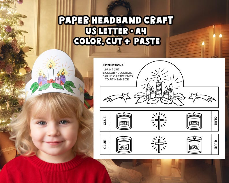 Sunday School Advent Craft: Holly Wreath and Candles, Hope, Love, Peace ...