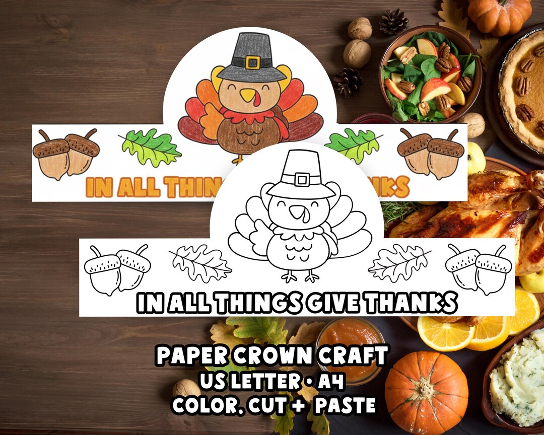 Sunday School Thanksgiving Craft: Give Thanks to God Paper Crown ...