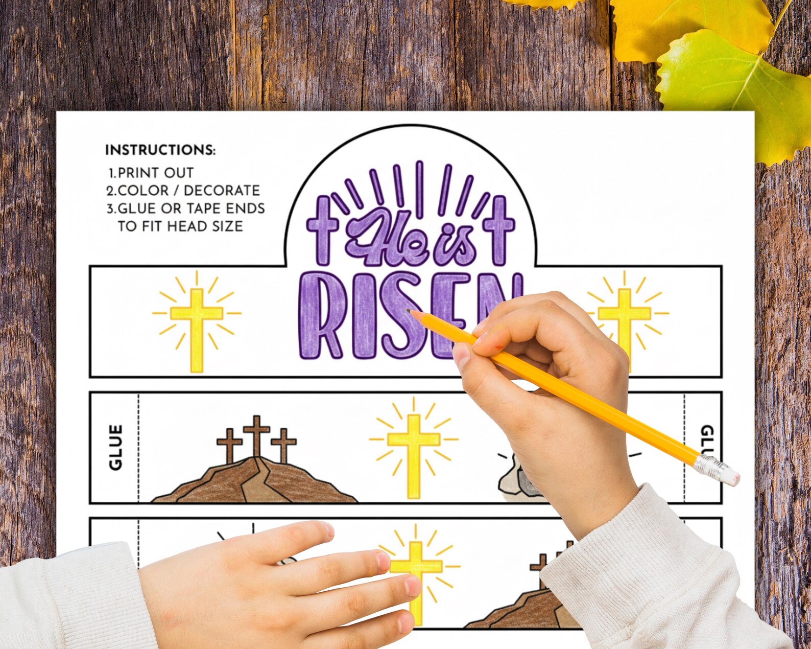 He is Risen Easter Sunday School Craft: Jesus Resurrection Coloring ...