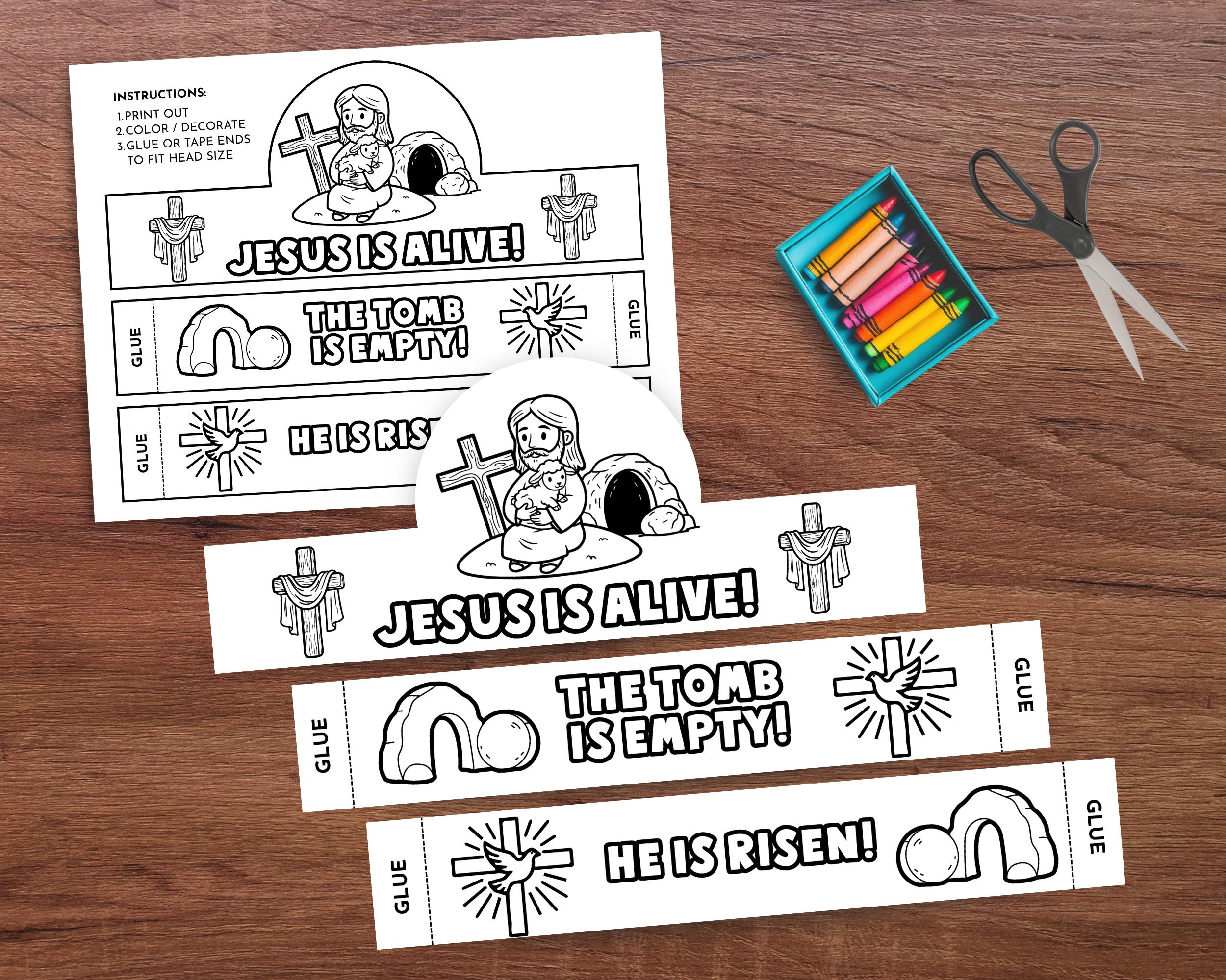 Jesus is Alive Easter Sunday School Craft: He is Risen Jesus ...