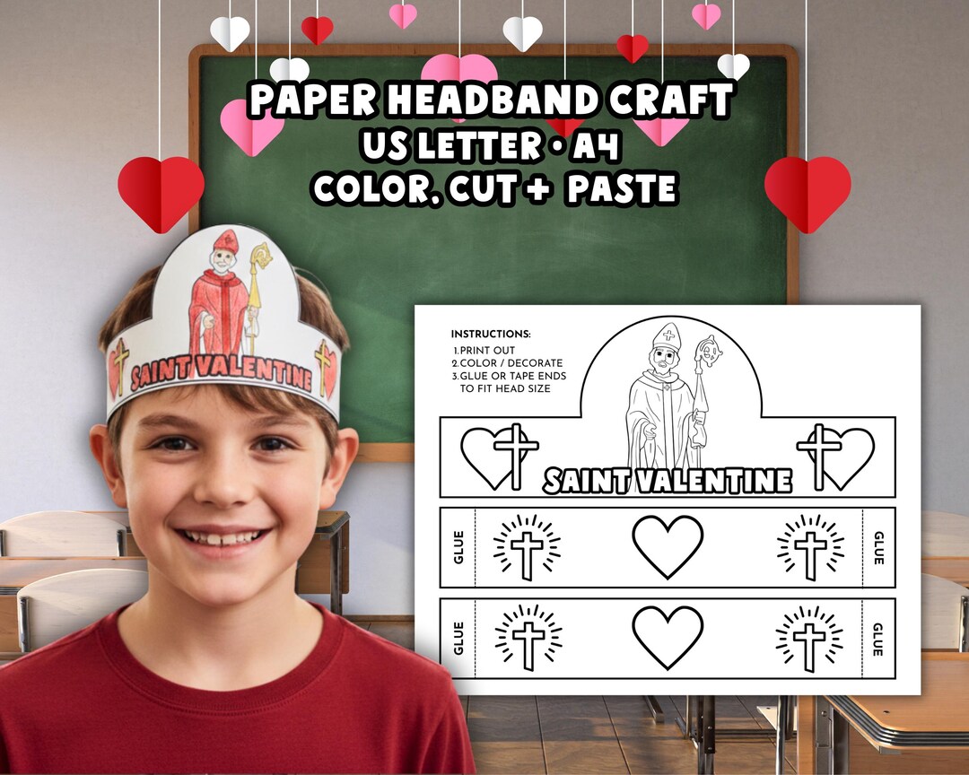Saint Valentine Craft: Valentines Day Sunday School Paper Crown ...