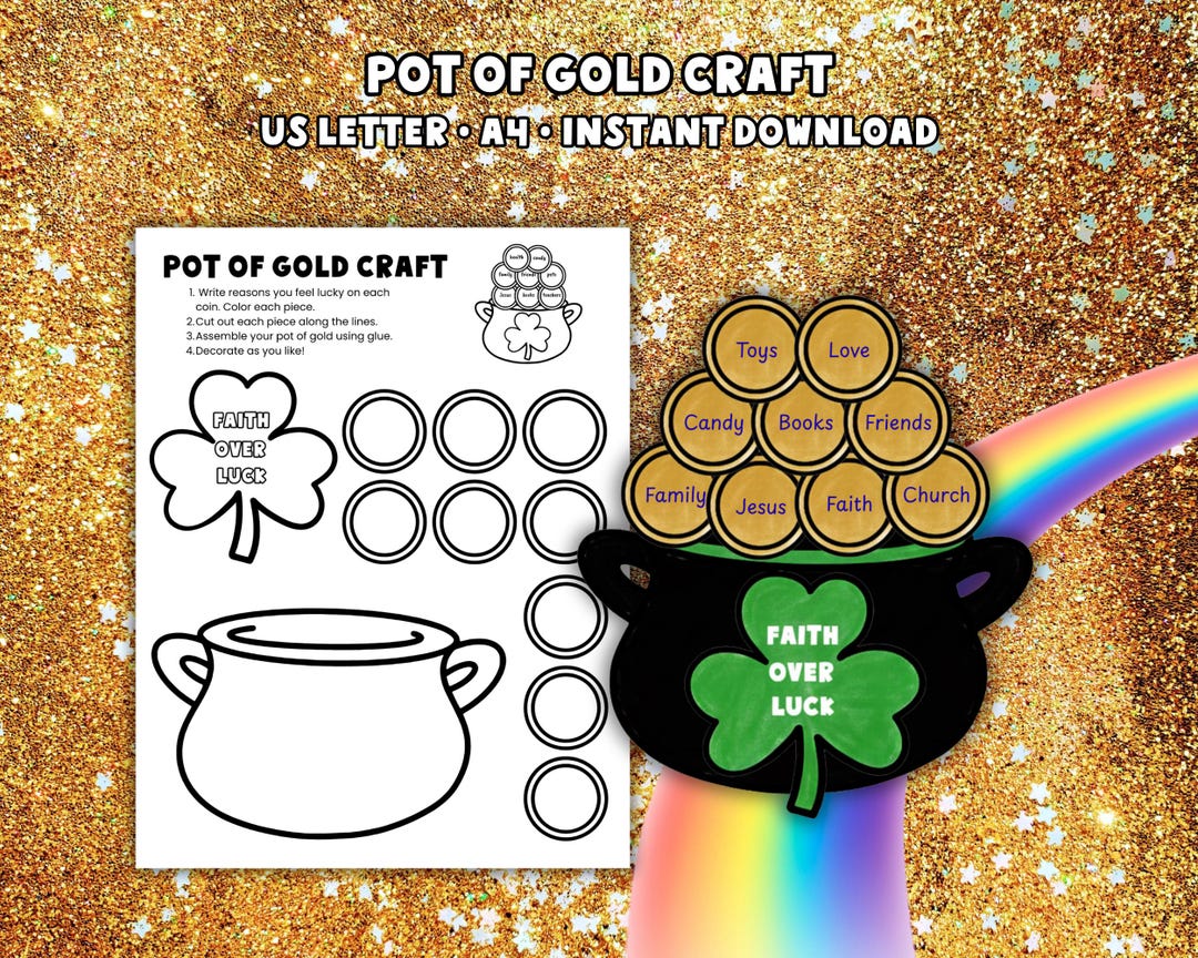 Sunday School St Patrick's Day Craft: Pot of Gold Gratitude Activity ...