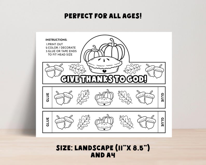Sunday School Thanksgiving Craft: Give Thanks to God Paper Crown ...