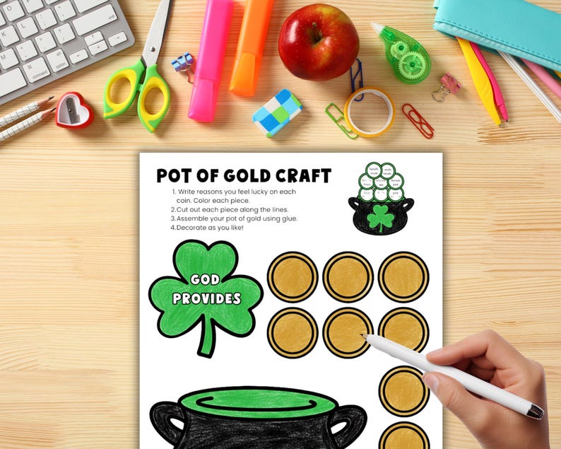 Sunday School St Patrick's Day Craft: Pot of Gold Gratitude Activity ...