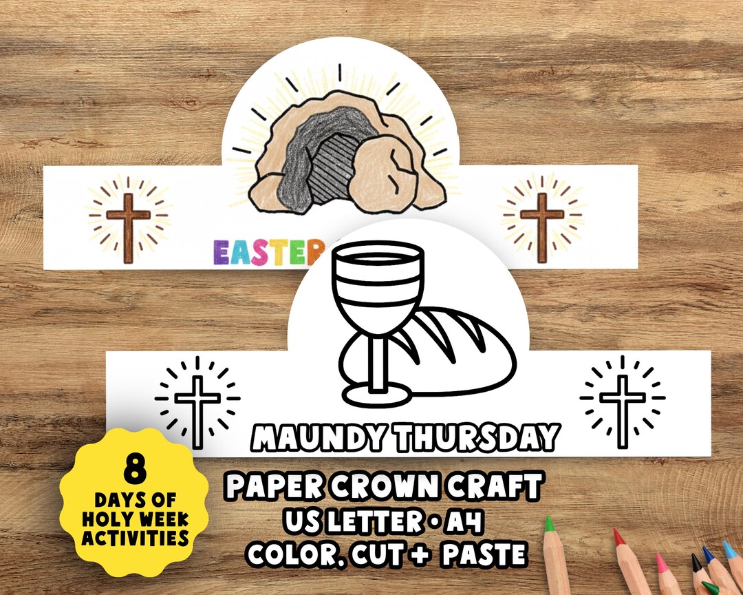 Easter Holy Week Sunday School Craft Bundle: 8 Days of Paper Crown ...