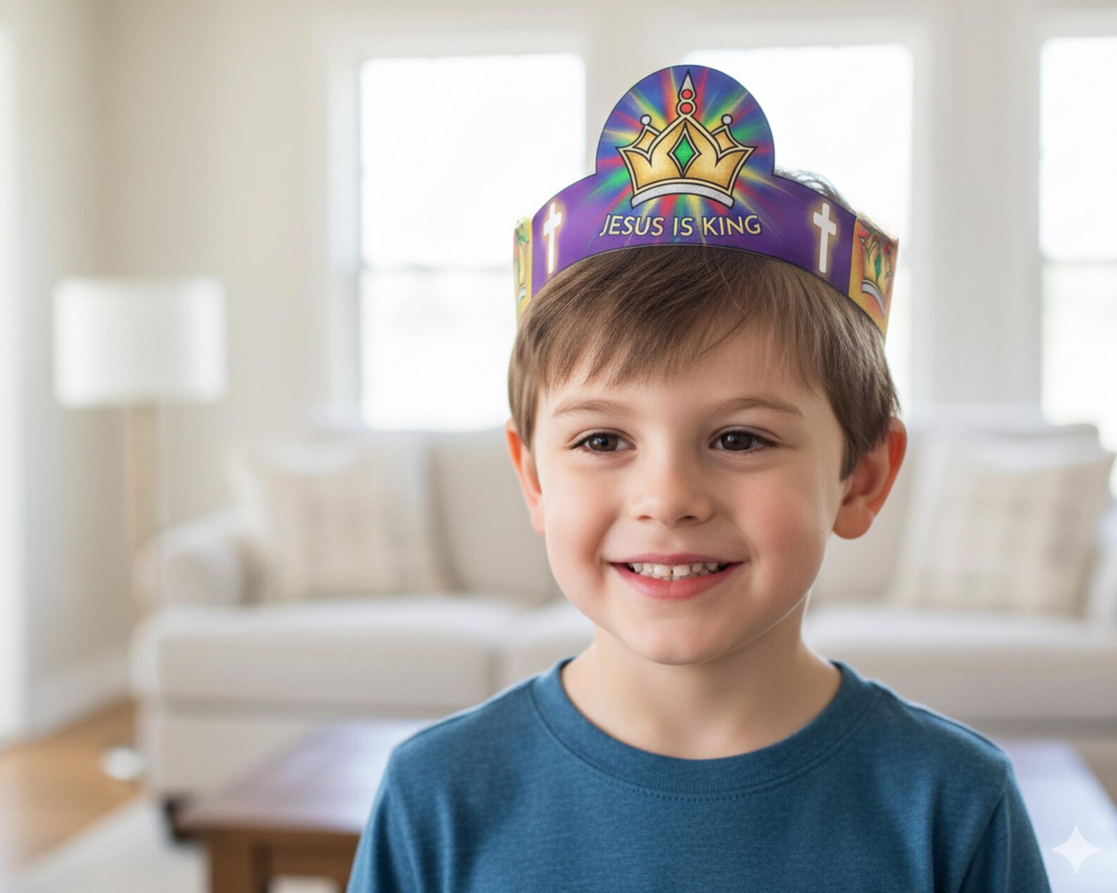 Jesus is King Paper Crown Craft - Coloring Activity Paper Hat, John 14: ...