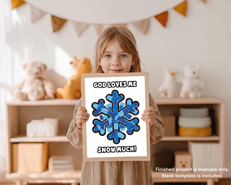 Winter Bible Craft: Sunday School Snowflake Torn Paper Activity, God ...