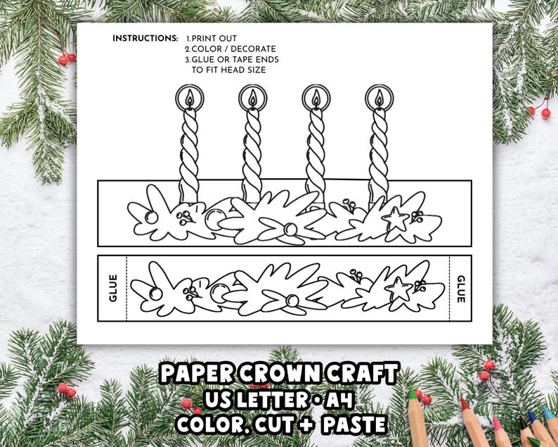 St Lucia Crown Craft: Saint Lucy Coloring Craft, Evergreen Crown With ...