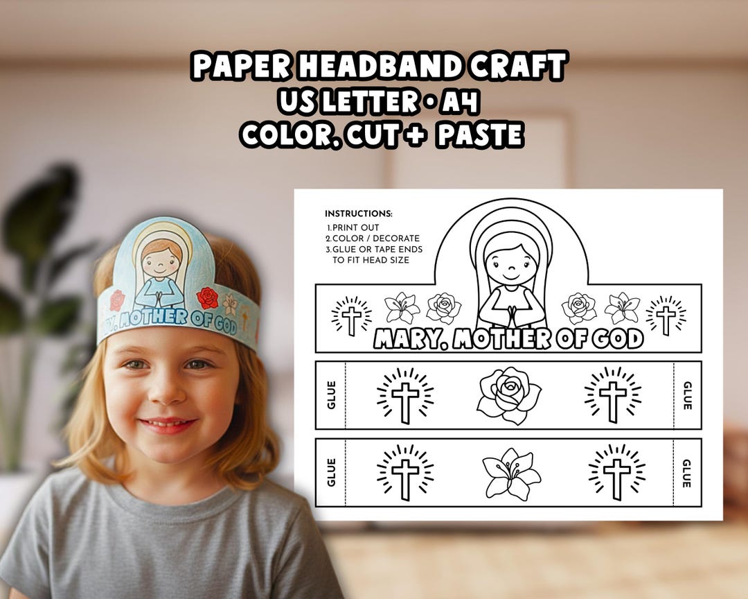 Solemnity of Mary Mother of God Crown Craft: Mother of Jesus Coloring ...