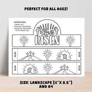 He is Risen Easter Sunday School Craft: Jesus Resurrection Coloring ...