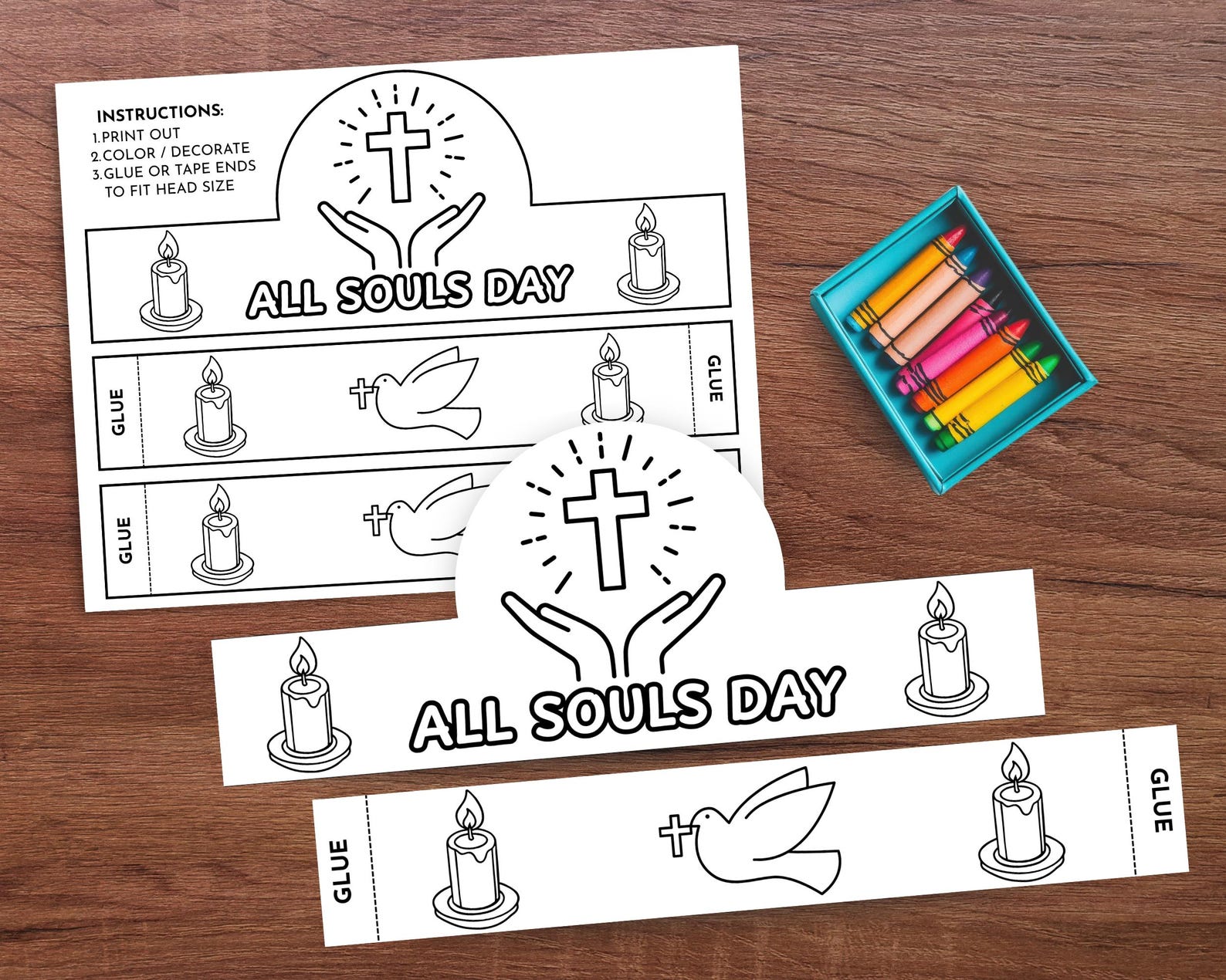 All Souls Day Craft: Sunday School Paper Crown Headband, Bible Study ...